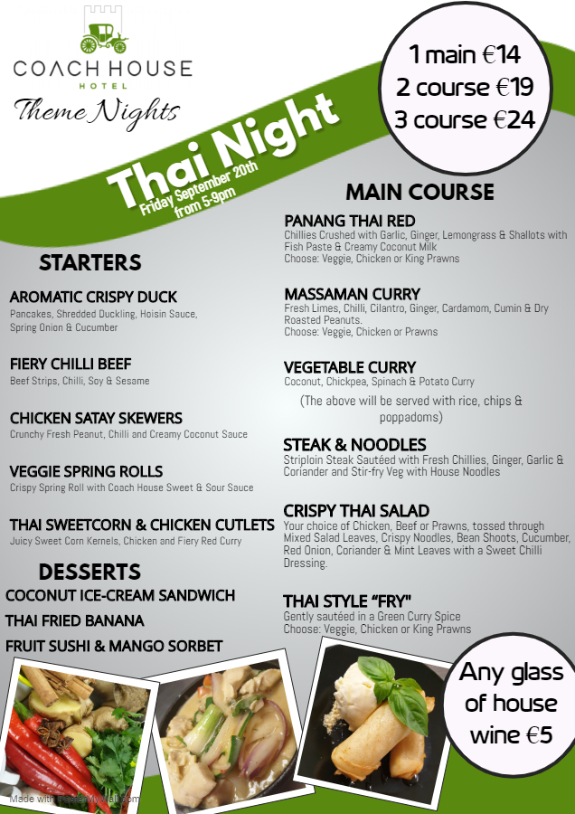 Restaurant Theme Nights – Coach House Hotel